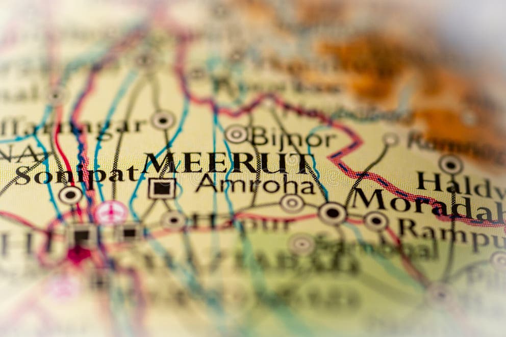 Meerut, India Highlighted on a World Map Stock Image - Image of world ...