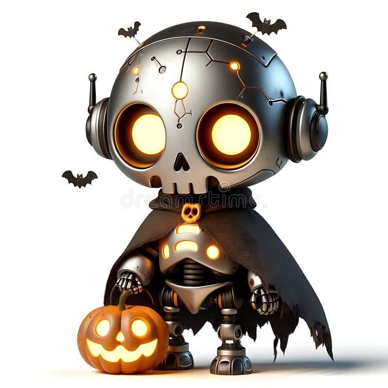 Cyber Skeleton, a Spooky Robot Ready for Halloween! this 3D Rendered ...