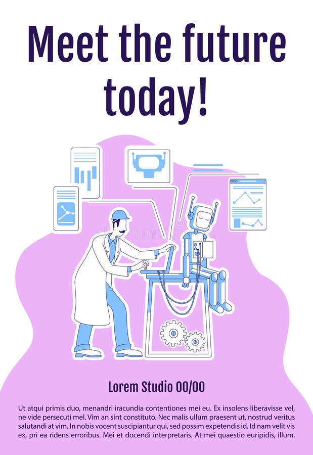 Meet Future Today Poster Flat Silhouette Vector Template Stock Vector ...