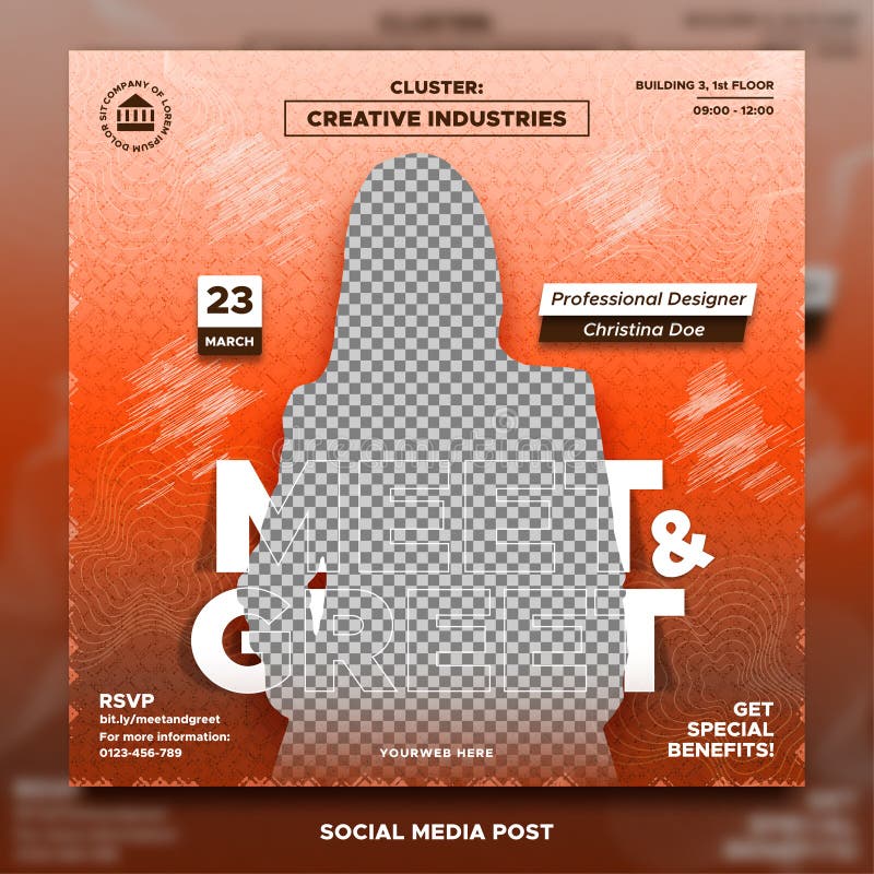 Meet and Greet Square Banner Template Stock Vector - Illustration of ...