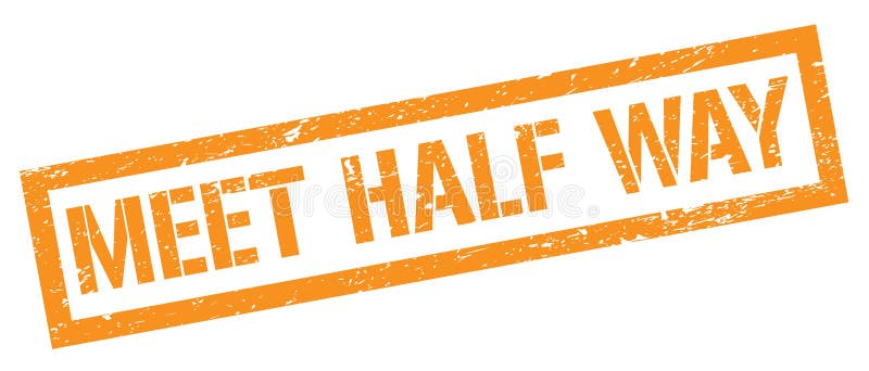 MEET HALF WAY Orange Grungy Rectangle Stamp Stock Illustration ...