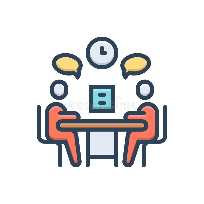 Color Illustration Icon for Meet, Meeting and Workplace Stock ...
