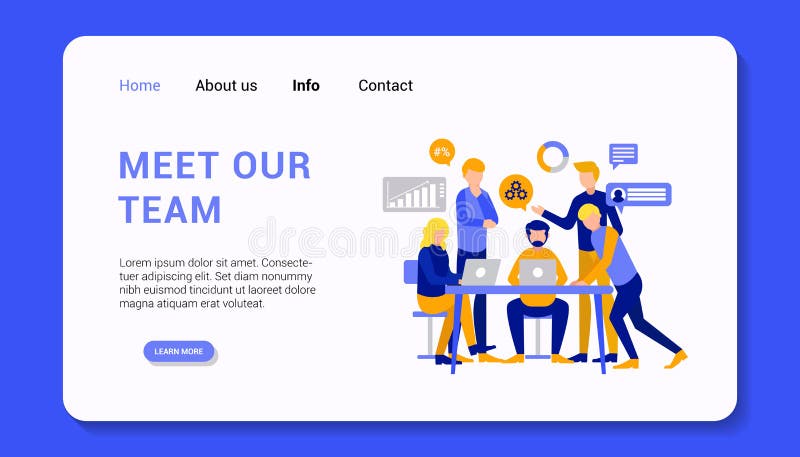 Meet Our Team Landing Page Template Graphic Design Illustration Stock ...