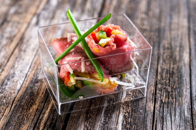 Meet roll stock photo. Image of catering, meat, fingerfood - 175147552