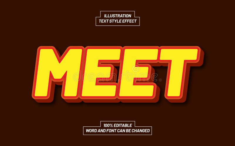 Meet Yellow Text Style Effect Stock Vector - Illustration of dynamic ...