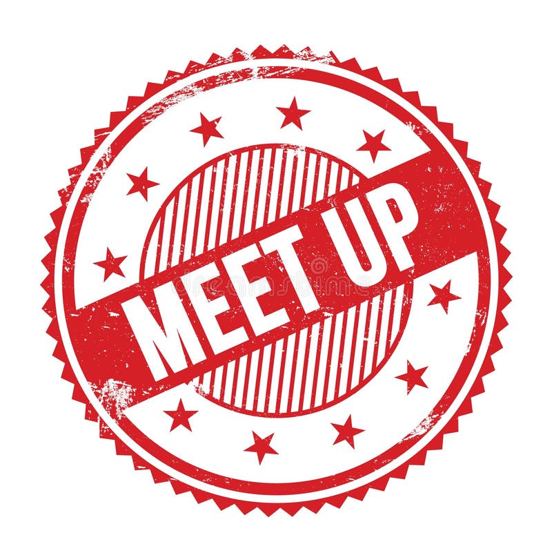 MEET UP Text Written on Red Grungy Round Stamp Stock Illustration ...