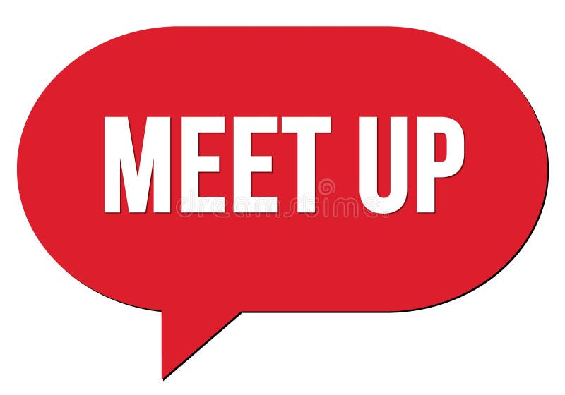 MEET UP Text Written in a Red Speech Bubble Stock Illustration ...