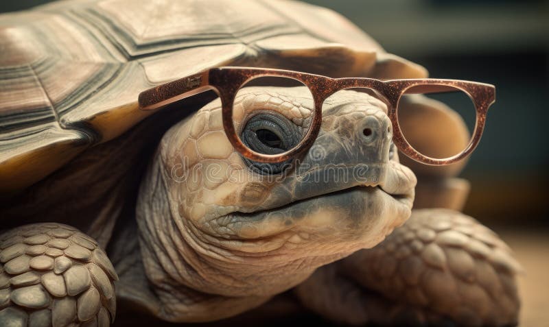 Meet a Wise and Elderly Turtle Sporting Glasses, Navigating with ...