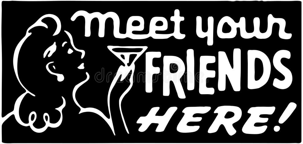 Meet Your Friends Here stock vector. Illustration of people - 42096271