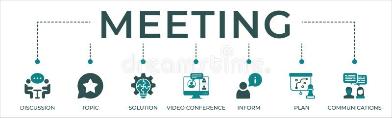 Meeting Banner Web Icon Vector Illustration for Business Meeting and ...
