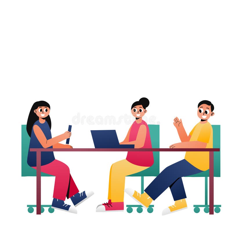 Meeting: Collaborative Discussion As Team Stock Vector - Illustration ...