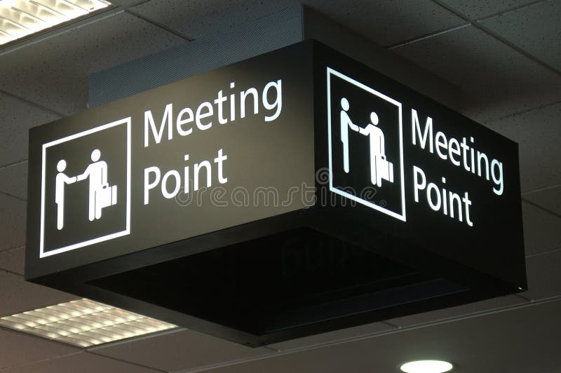 Meeting area sign stock photo. Image of friendly, aviation - 5448324