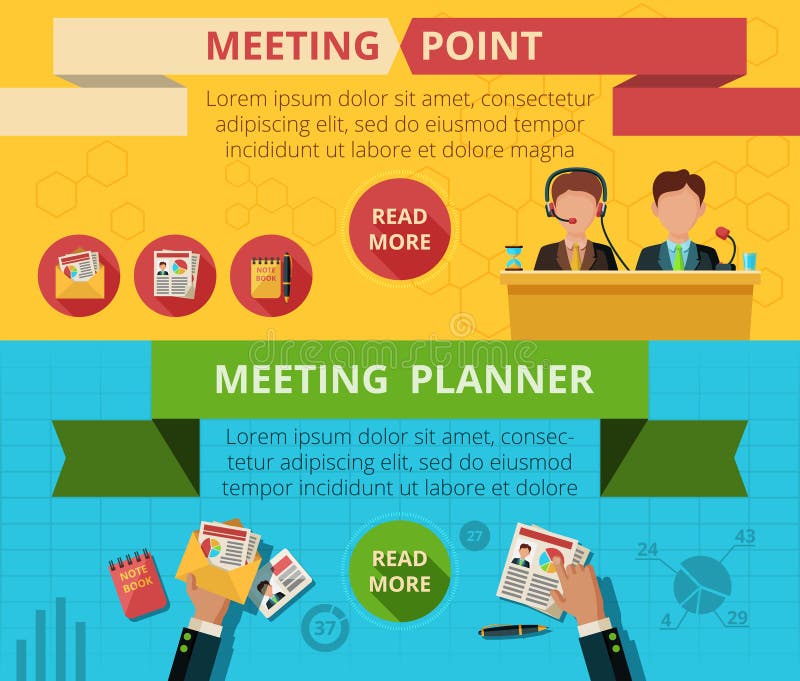 Meeting banner set stock vector. Illustration of discuss - 209791014