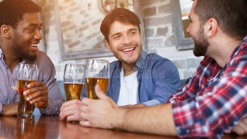 Meeting with Best Friends. Men Resting in Bar Stock Image - Image of ...