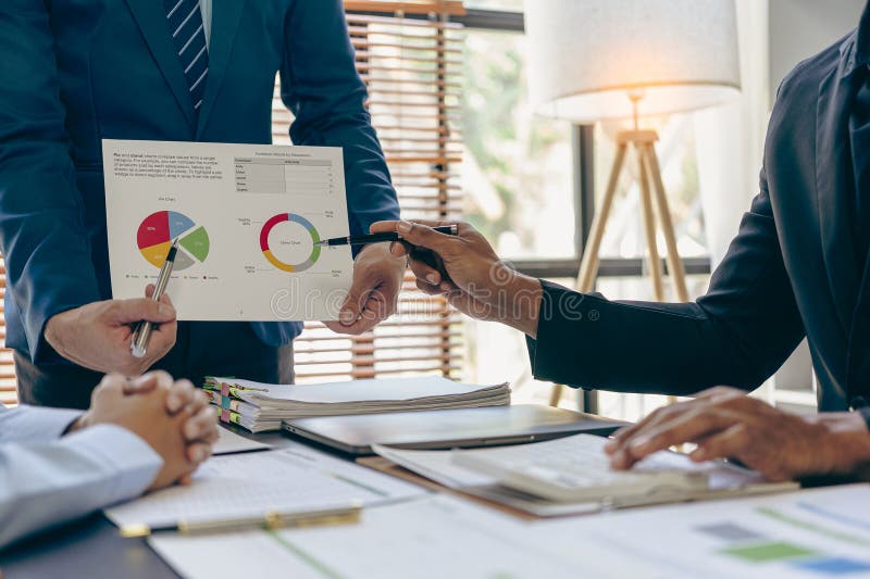 Meeting in a Business Presentation or Seminar Group of Business People ...