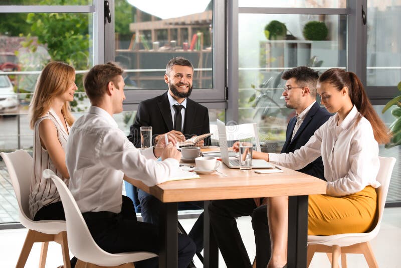 Meeting of Business Team Working in Office Stock Image - Image of ...