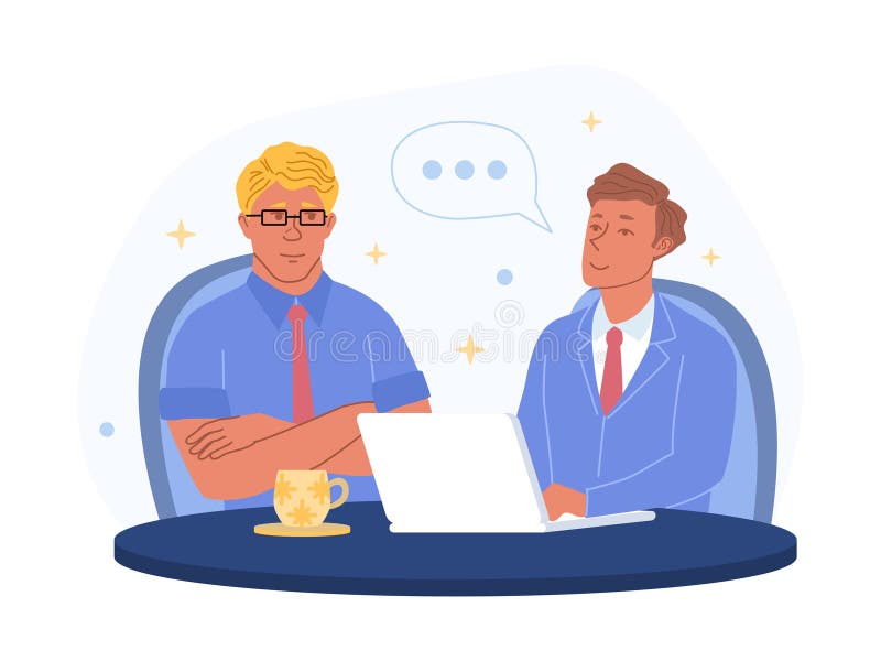 Meeting and chatting stock vector. Illustration of brainstorm - 309115177