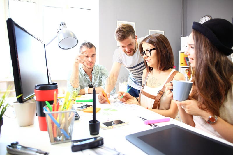 Meeting Of Co-workers And Planning Next Steps Of Work Stock Photo ...