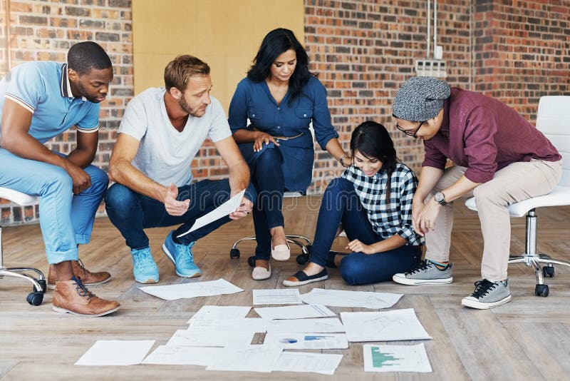 Meeting, Collaboration and Creative Business People Planning on Floor ...