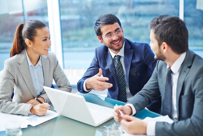Meeting of colleagues stock photo. Image of young, meeting - 66397918