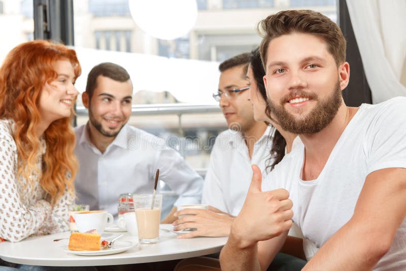 Meeting of Colleagues after Work Stock Photo - Image of people ...