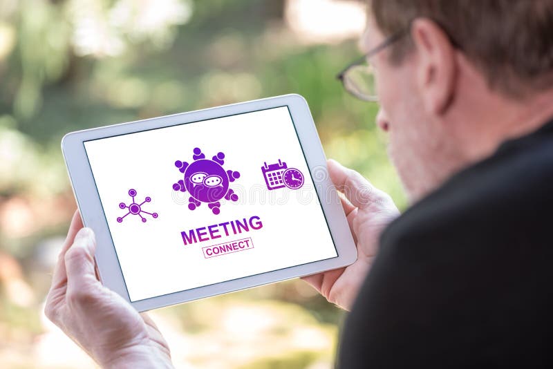 Meeting Concept on a Tablet Stock Image - Image of talking, team: 258233279