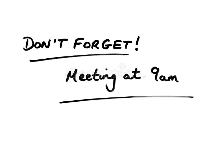 Meeting at 9am stock image. Image of booked, agenda - 172475225