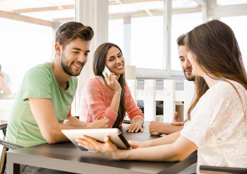 Meeting with friends stock photo. Image of group, campus - 97457668