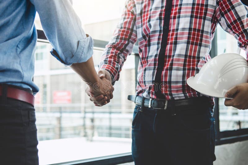 Meeting and Greeting, Two Engineer or Architect Meeting for Project ...