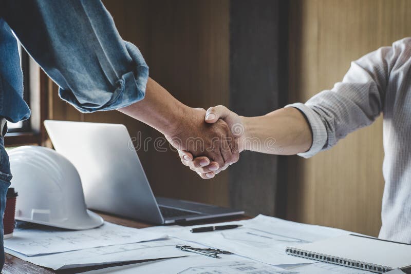 Meeting and Greeting, Two Engineer or Architect Meeting for Project ...