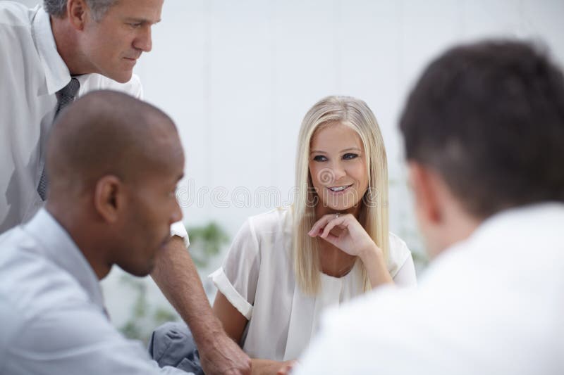 Meeting Group Business Woman Planning Discussion Problem Solving ...