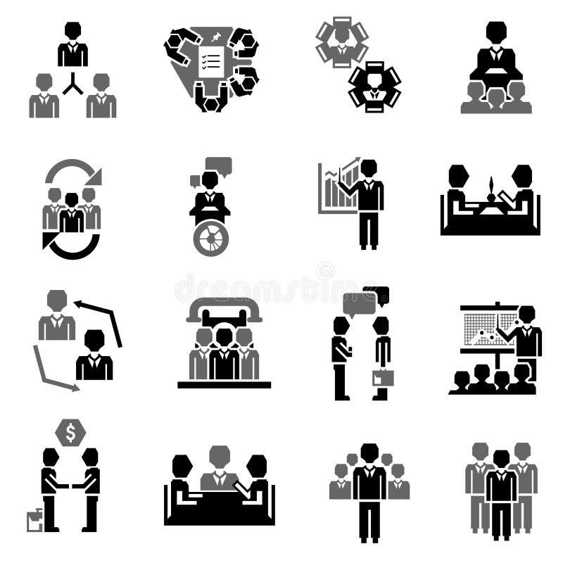 Meeting Icon Black stock vector. Illustration of computer - 48621396