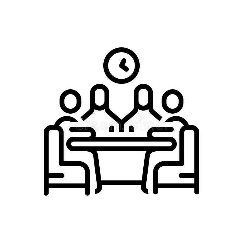 Black Line Icon for Meeting, Gathering and Conference Stock Vector ...