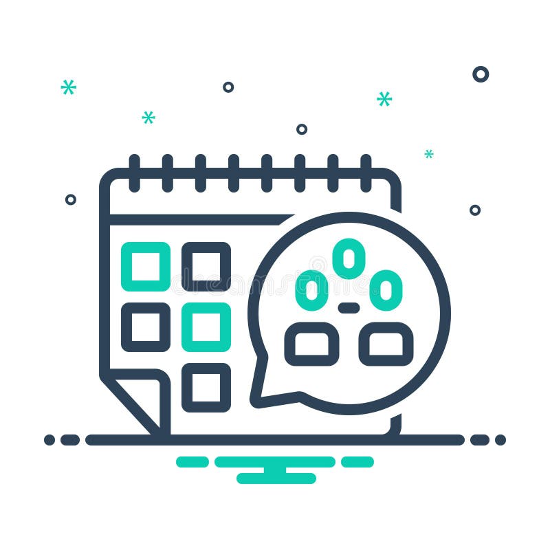 Mix Icon for Meeting, Planner and Employee Stock Vector - Illustration ...