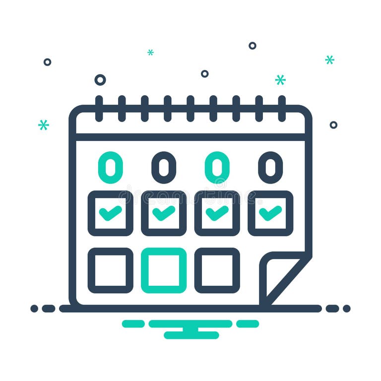 Mix Icon for Meeting, Planner and Schedule Stock Vector - Illustration ...