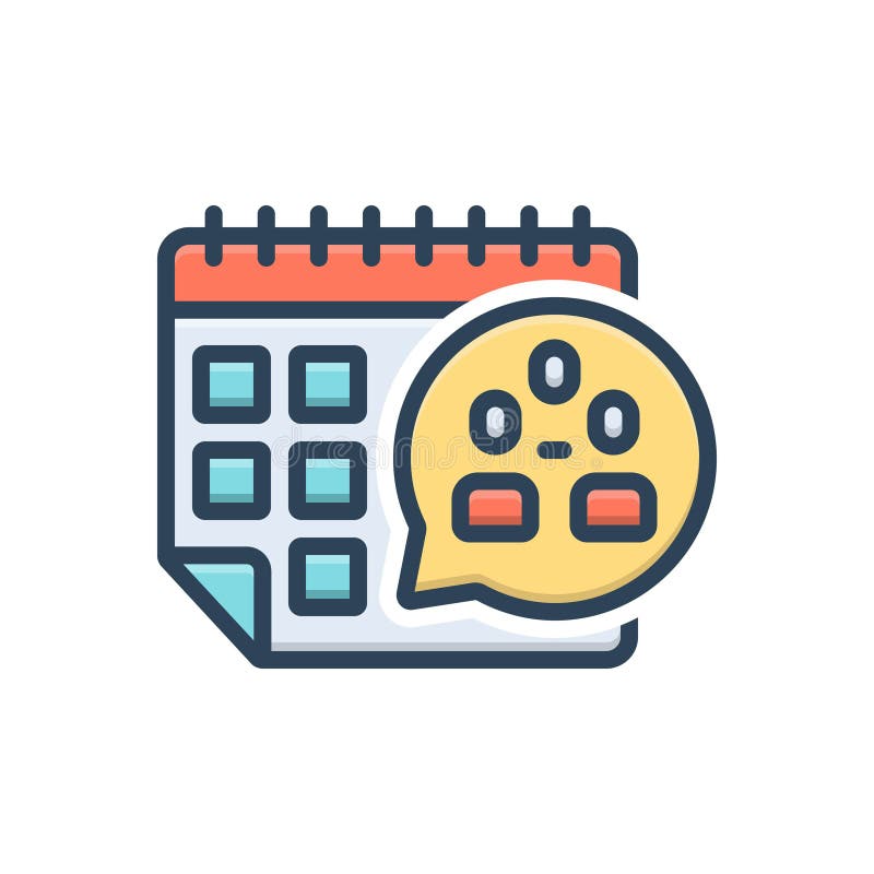Color Illustration Icon for Meeting, Planner and Date Stock ...