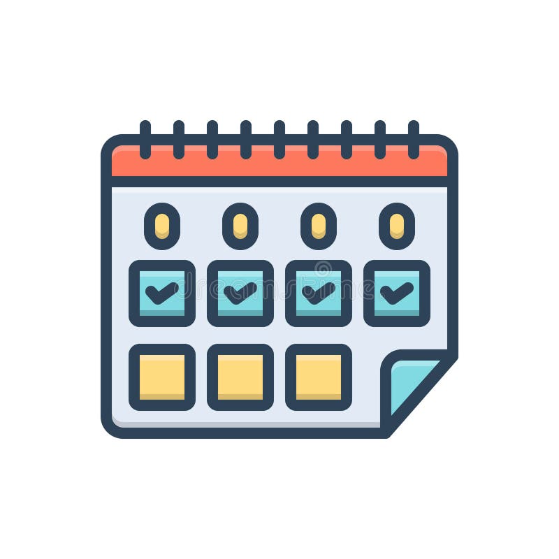Color Illustration Icon for Meeting, Planner and Date Stock ...