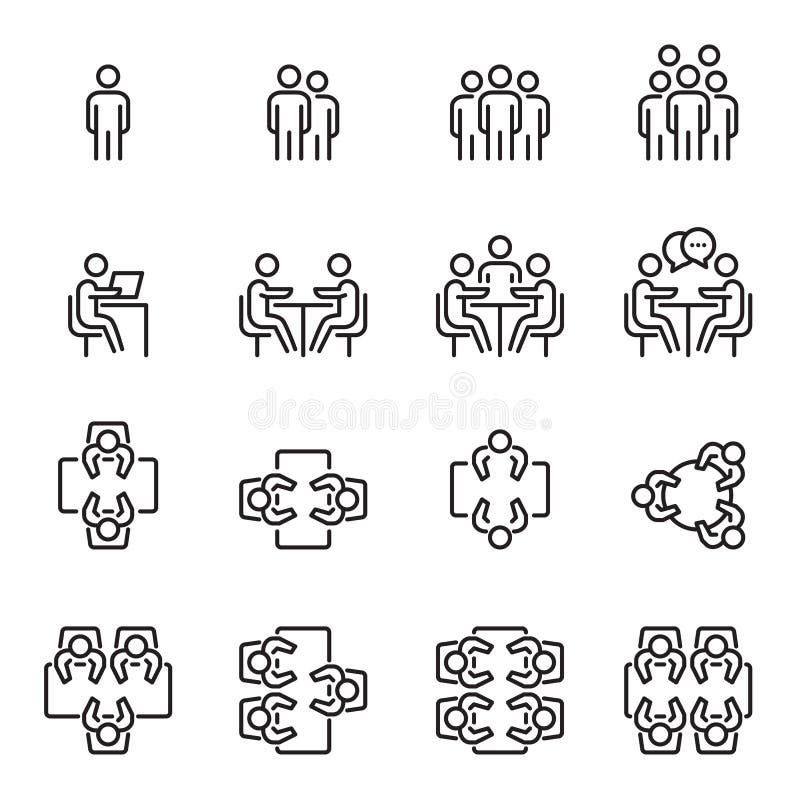 Meeting Icon Vector Illustration , Business, Meet, Teamwork , Group of ...