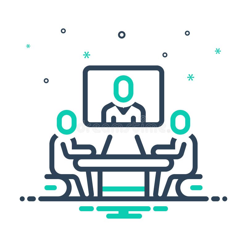 Mix Icon for Meeting, Webinar and Employee Stock Vector - Illustration ...