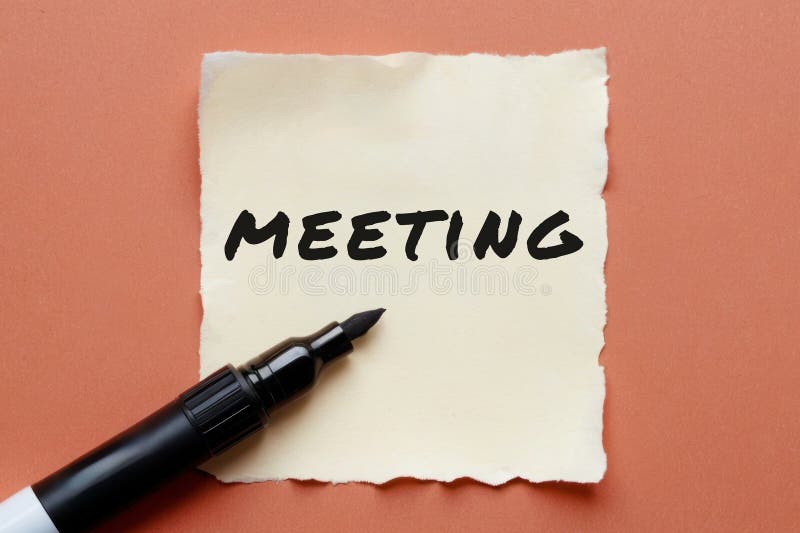Meeting Inscription Text Words on Paper Stock Illustration ...