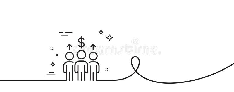 Meeting Line Icon. Business Teamwork Sign. Continuous Line with Curl ...