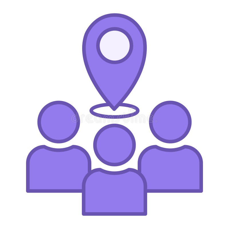 Meeting Location Color Icon. Stock Vector - Illustration of businessman ...