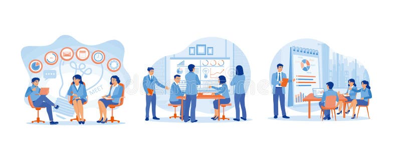 Meeting between Manager and Business Team. Create and Discuss Teamwork ...