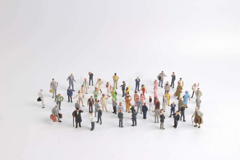 A Meeting of the Many Small Figure Stock Photo - Image of career ...