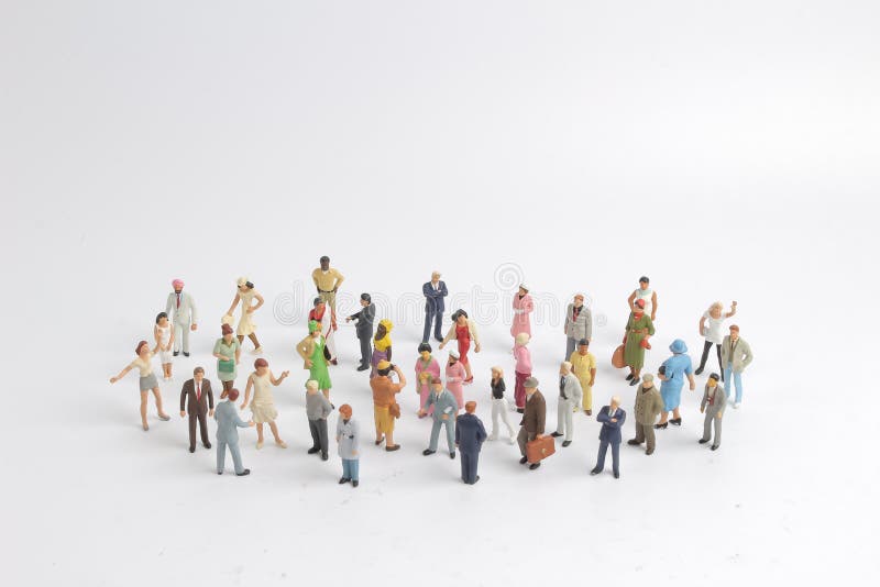 A Meeting of the Many Small Figure Stock Photo - Image of document ...