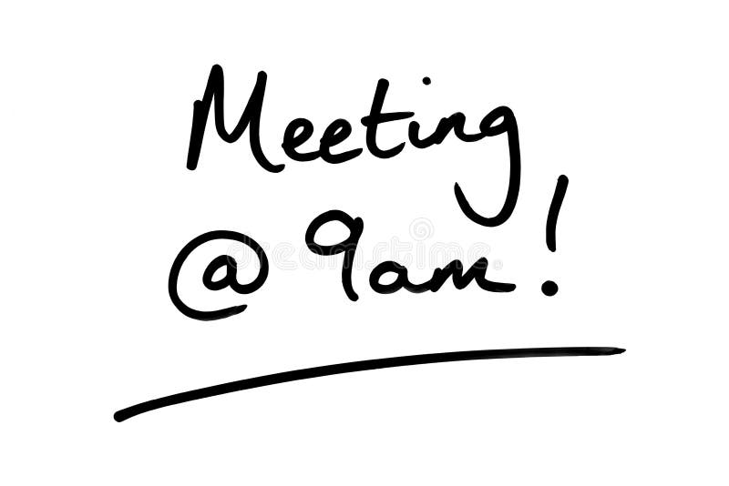 Meeting at 9am stock image. Image of booked, agenda - 172475225