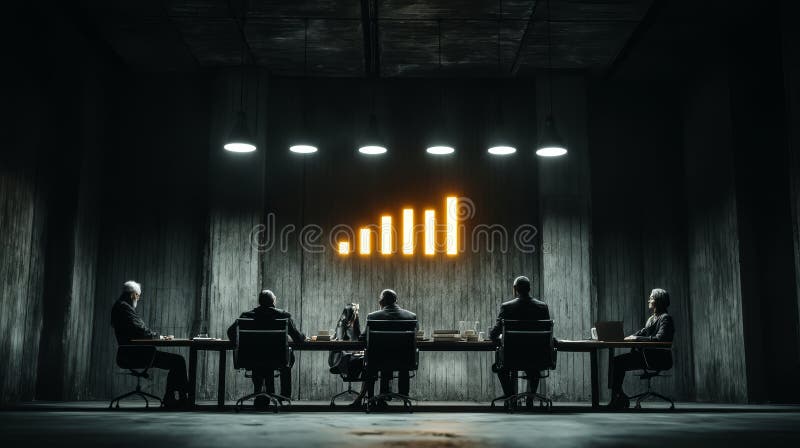 Meeting in Modern Conference Room with Digital Project Growth ...