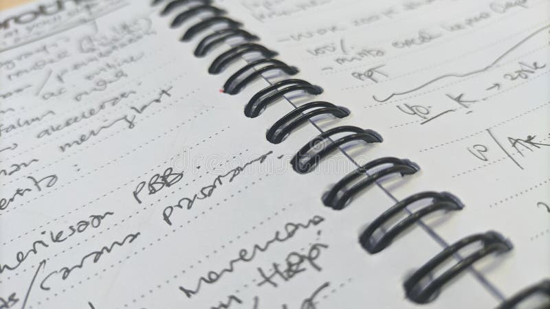 Meeting notes handwriting stock photo. Image of meeting - 261940644