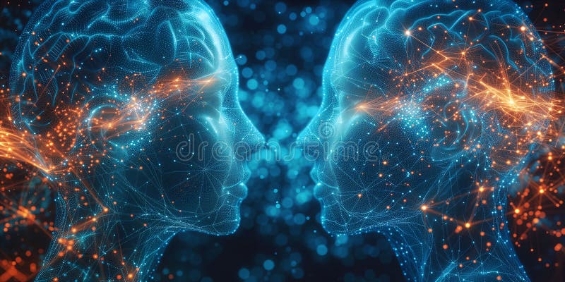 Meeting of People, Connected by Internet and Cyberspace, Brainstorming ...