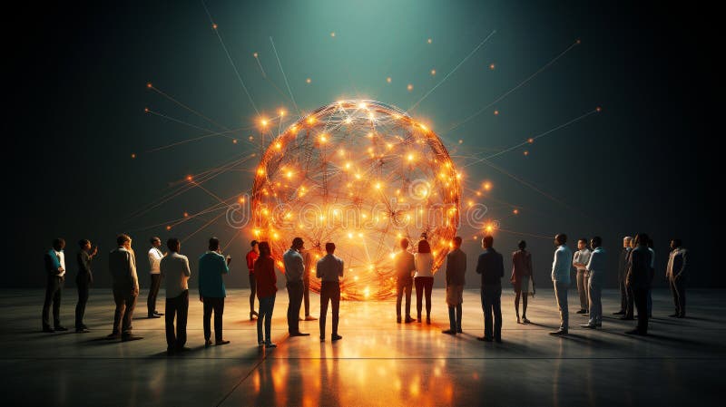 Meeting of People, Planet Earth with World Map, Brainstorming for Ideas ...